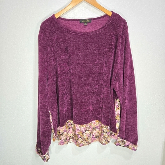 Suzanne Betro | Sweaters | Suzanne Berto 4x Sodt Purple Floral Sweater ...
